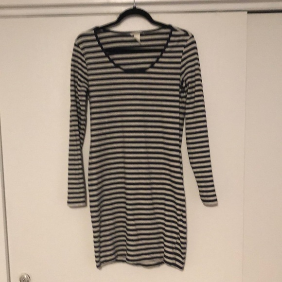 H&M | Dresses | Hm Black And White Striped Dress | Poshmark
